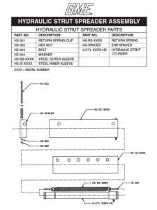 Hydraulic Strut Parts Drawing | GME